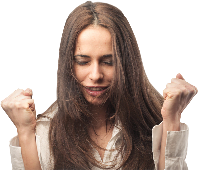 Download Excited Pretty Lady With Clenched Fists - Excited Woman Png ...