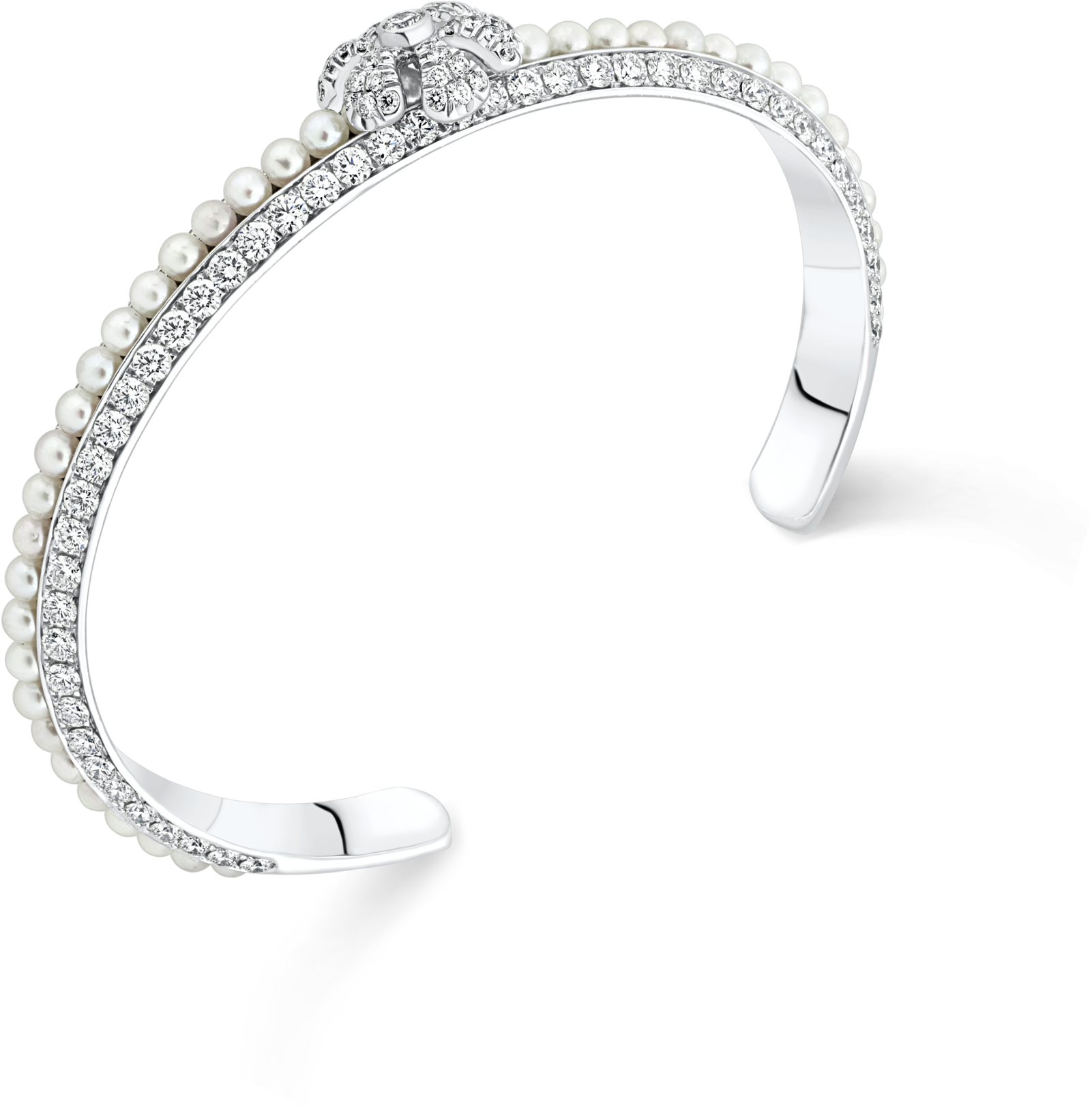 Download Akoya Pearl, Rose Cut And Micro-set Diamond Bangle - Formula 1 ...