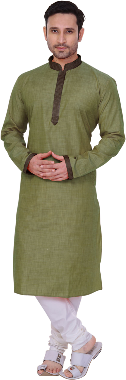 Download Men's Kurta With Churidar - Kurta Olive Green For Men - Full ...
