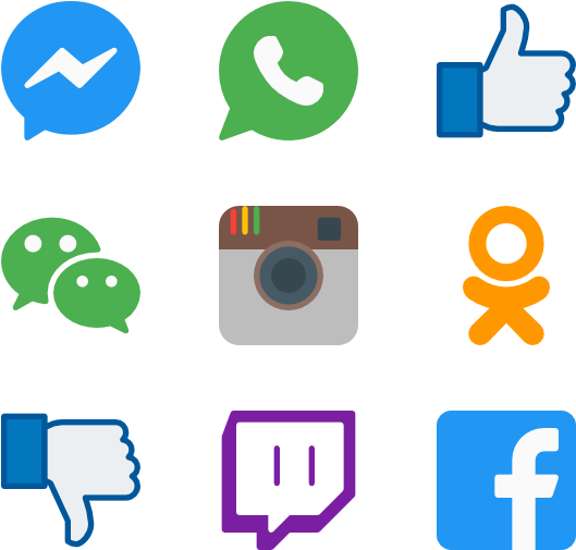Download Social Media Icons - Facebook Messenger - Full Size PNG Image ...