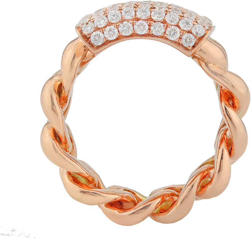 Download Cuban Link Ring With Diamonds - Full Size PNG Image - PNGkit