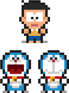 Download Transparent Doraemon - Nobita - Doraemon Pixel Art - PNGkit