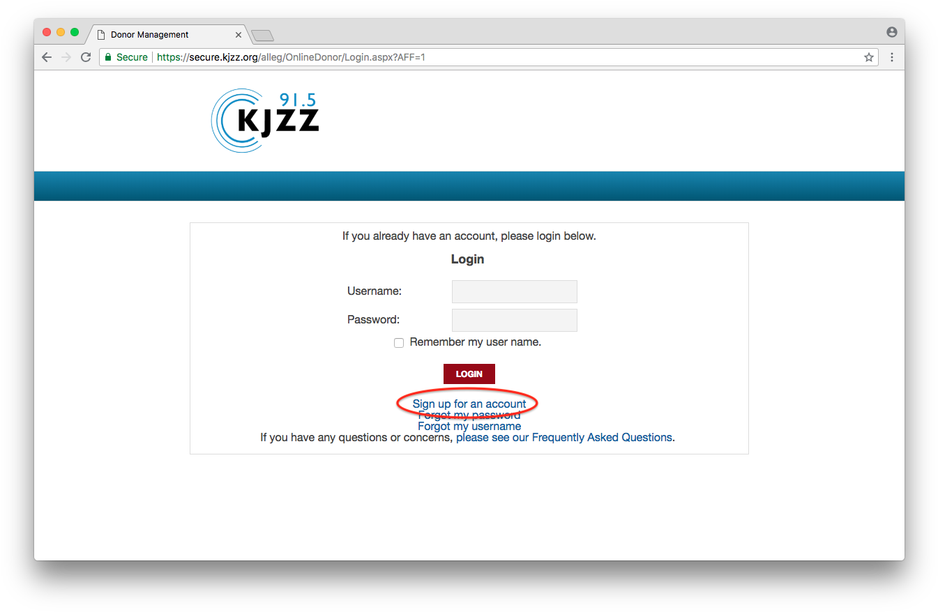 Download Click The "sign Up For An Account" Link On The E-member - Kjzz ...
