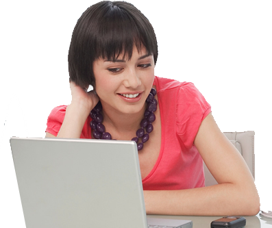 Download A Young Woman Sitting At A Computer - Girl - Full Size PNG ...
