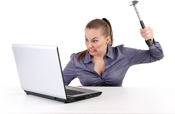 Download Computer Problems - Crazy Person On Computer - Full Size PNG ...
