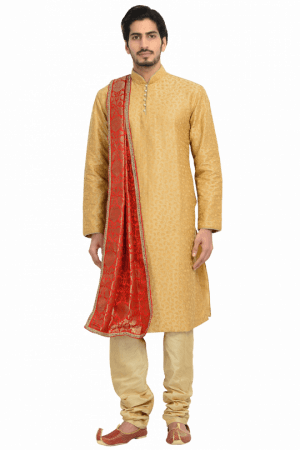 Download Brown Dori Embroidered Kurta Ethnic Men's Kurta For - Kurta ...