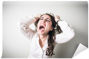 Download Frustrated Beautiful Young Businesswoman Wall Mural - Mom ...