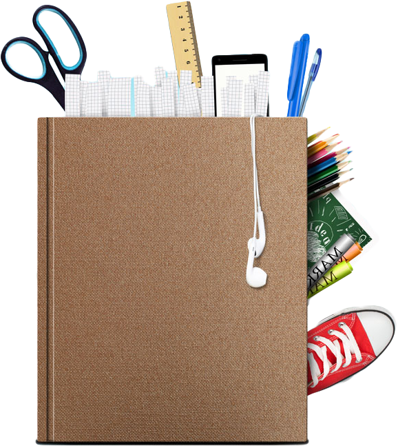 Download Stationery Vector With Books And Pencils - Clip Art - Full ...