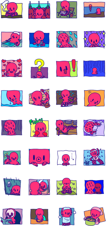 Download Sell Line Stickers Working Octopus - Creative Arts - Full Size ...