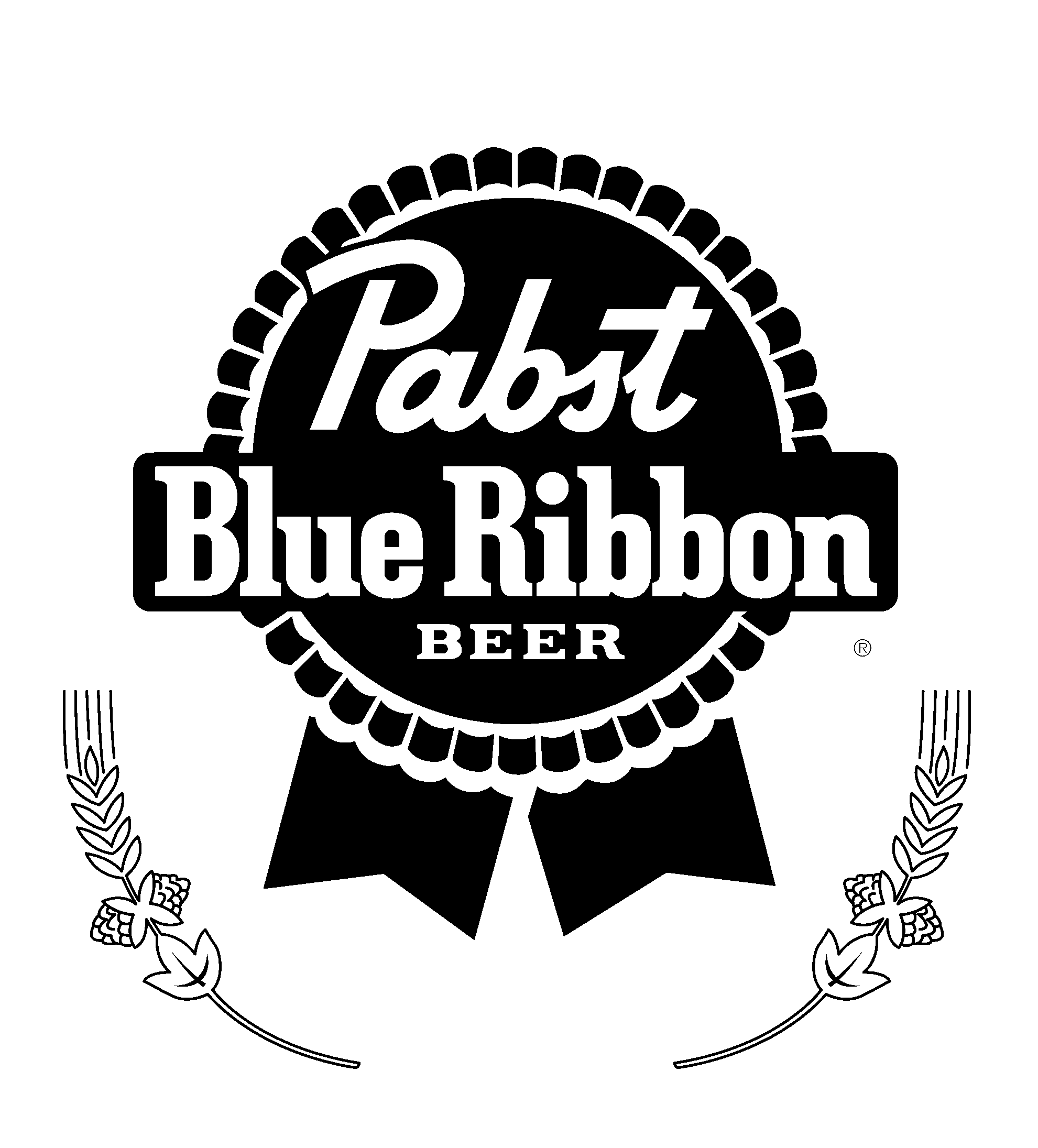 Download Pabst Blue Ribbon Logo Black And White - Pabst Blue Ribbon Beer Logo - Full Size PNG ...