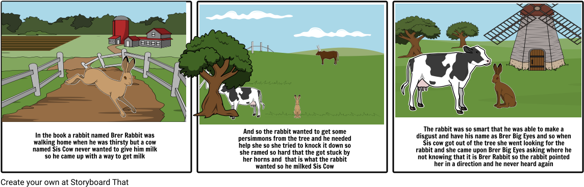 Download 4a Story Board Brer Rabbit Fools Sis Cow - Story Cow A Rabbit ...