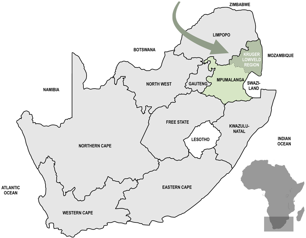 Download Kruger Lowveld Tourism Application Form - Outline Map Of South ...