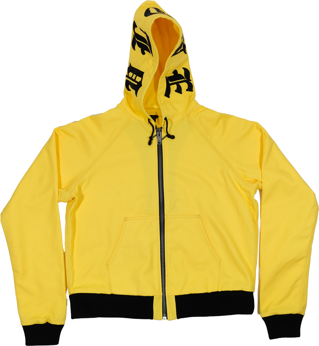 Download Vlone Embroidered Hoodie - Yellow - Full Size PNG Image - PNGkit