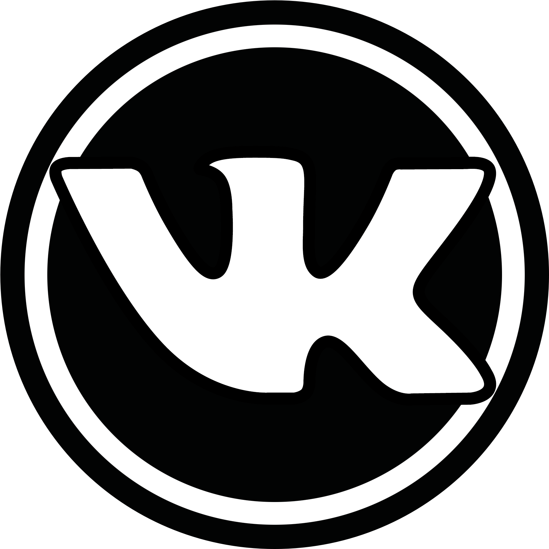 Download B&w Vk Icon - Emblem - Full Size PNG Image - PNGkit