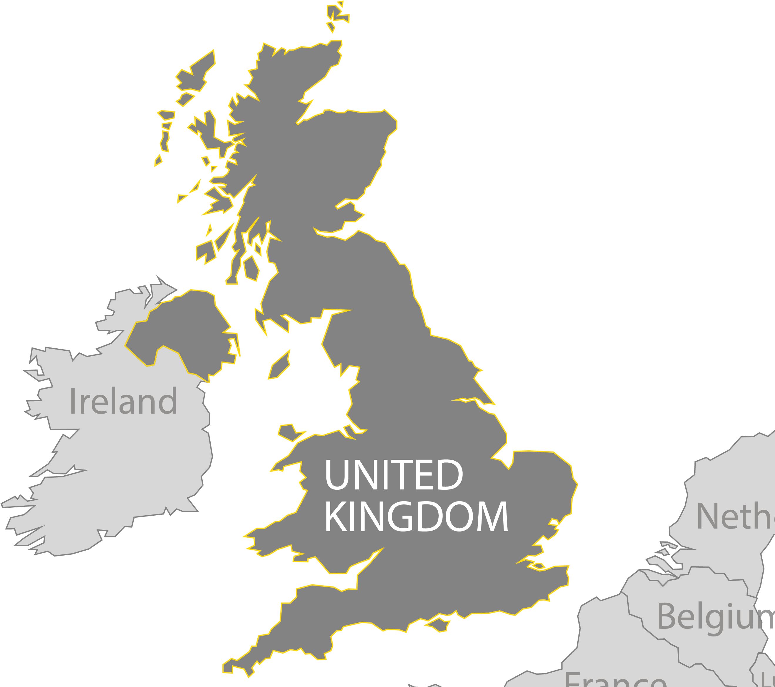 Download Transparent Overview - Great Britain Map Vinyl Wall Sticker ...