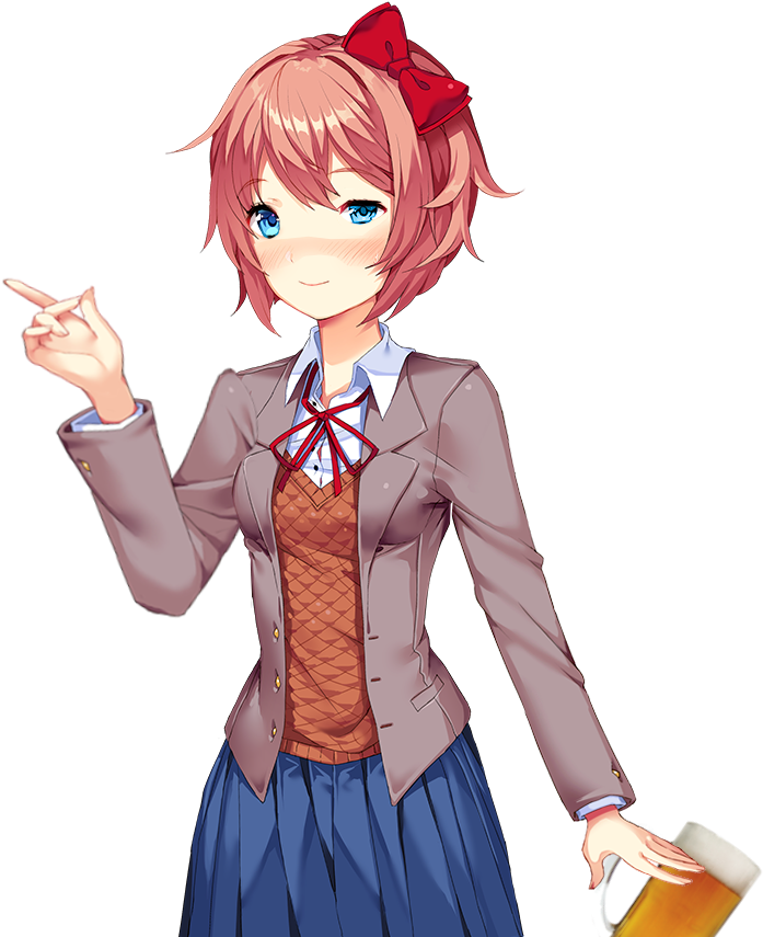 Download Transparent A Drunk Sayori Sprite - Cute Sayori - PNGkit