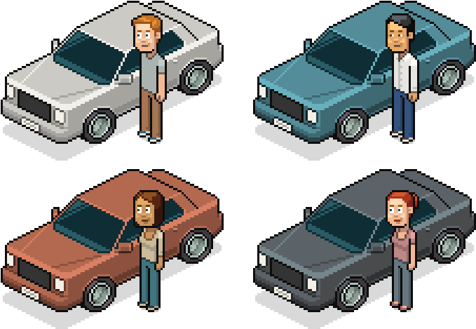 Download 56 Cars N Chars - Car Isometric Pixel Art - Full Size PNG ...