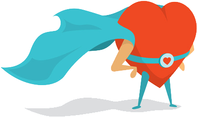 Download Superhero Heart - Cartoon Heart With A Cape - Full Size PNG ...