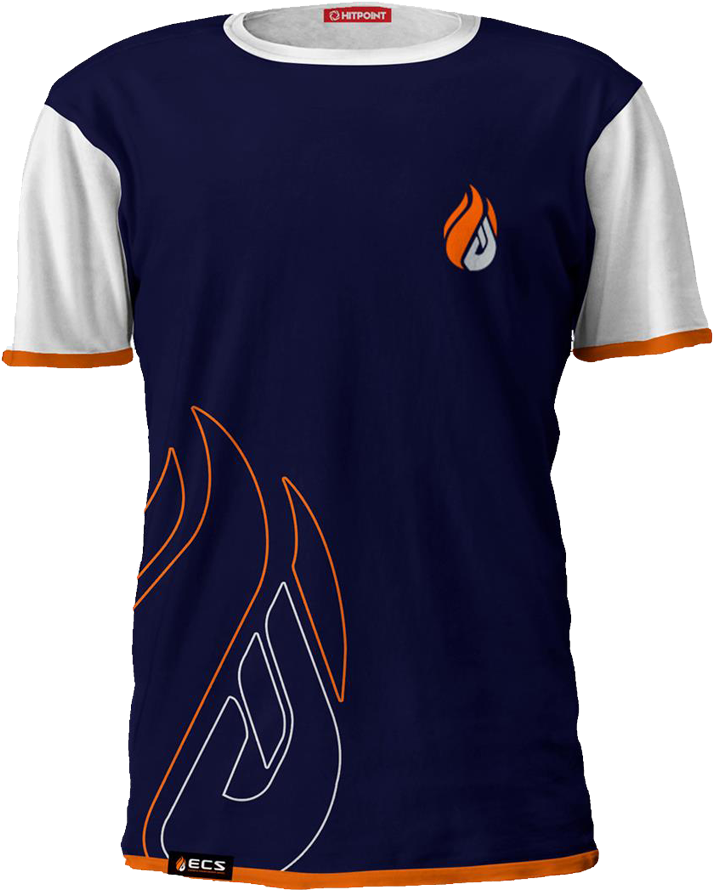 Download Ecs Navy & White Flame Tee - Active Shirt - Full Size PNG ...