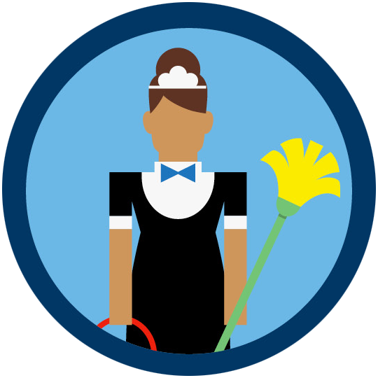 Download A Woman In A Housekeeping Uniform Holding A Bucket - Hotel ...