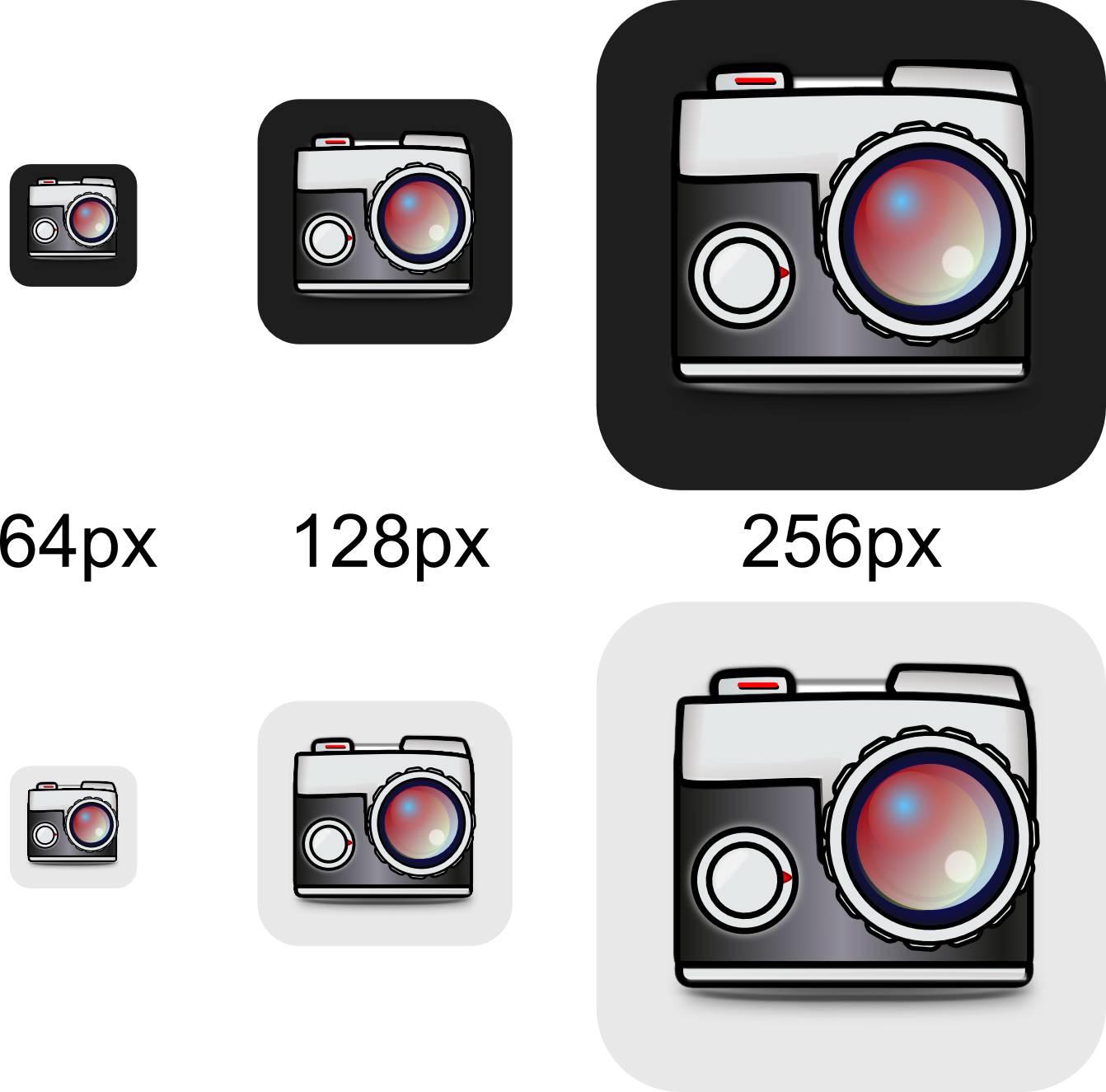 Download Camera Icon At Different Sizes And On Dark Or Light - Camera ...