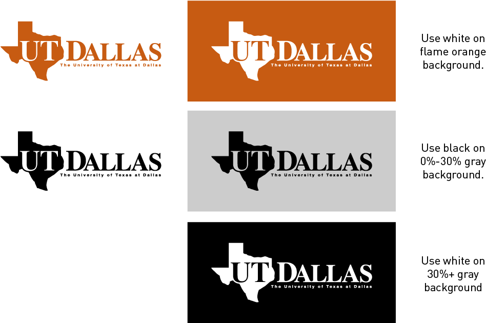 Download Correct Colors For The Ut Dallas Logo - University Of Texas At ...