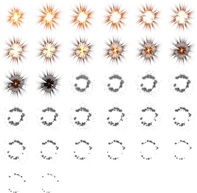 Download B - Explosion Sprite Sheet 2d - Full Size PNG Image - PNGkit