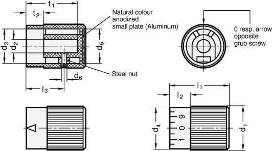 Download Zoom Scale Knobs Plastic Without Bush El 626 Sketch - Din 319 ...