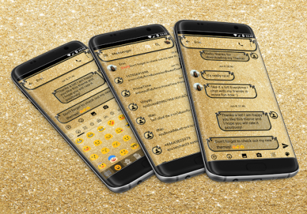 Download Sms Messages Glitter Gold Ribbon Theme - Android - Full Size ...
