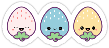 Download Transparent Super Cute Stickers With Happy Pastel Strawberries ...
