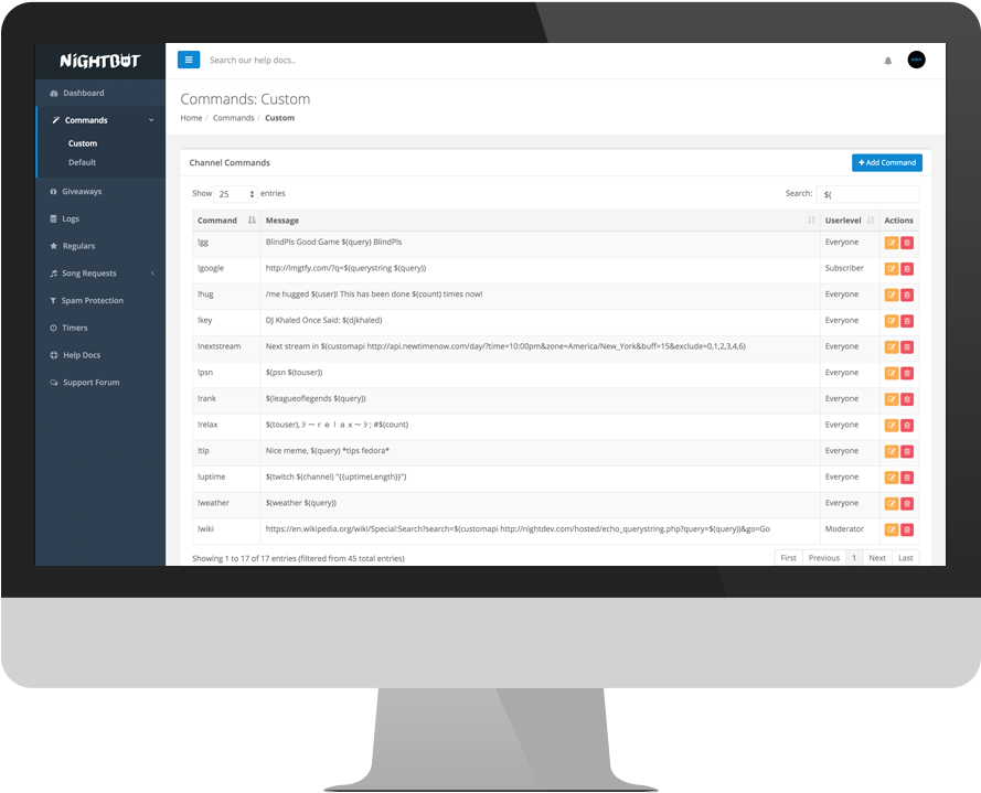 Download Extensive Api - Comandos Para Nightbot - Full Size PNG Image ...