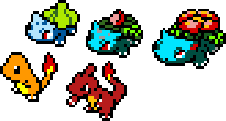 Download Sprite - 58mm Pixel Pokemon Starter Badges! - Full Size PNG ...
