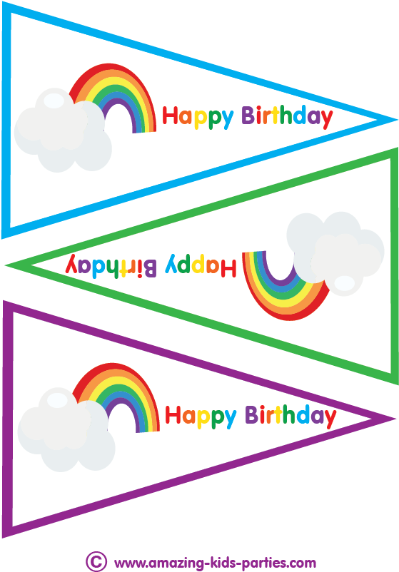 Download Free Kids Rainbow Party Flags At Http - Printable Rainbow ...