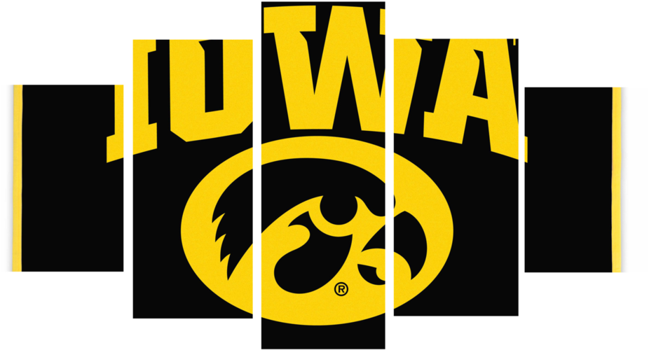 Download Hd Printed Iowa Hawkeyes Football Logo 5 Pieces Canvas - Iowa ...