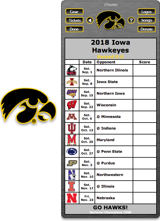 Download Get Your 2018 Iowa Hawkeyes Football Schedule Dashboard - Ncaa ...