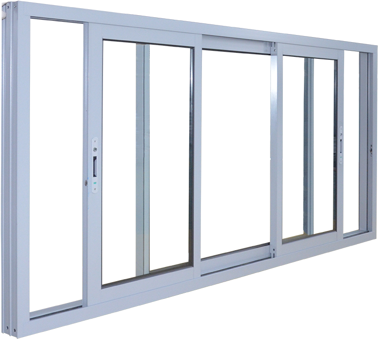 Download 双推拉窗 固定（银色） - Aluminum Sliding Windows Double Pane - Full Size ...