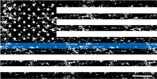 Download Grunge Thin Blue Line American Flag - Full Size PNG Image - PNGkit