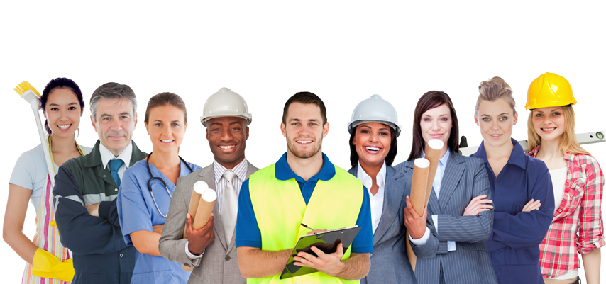 Download Group-people - Diversity In Different Jobs - Full Size PNG ...