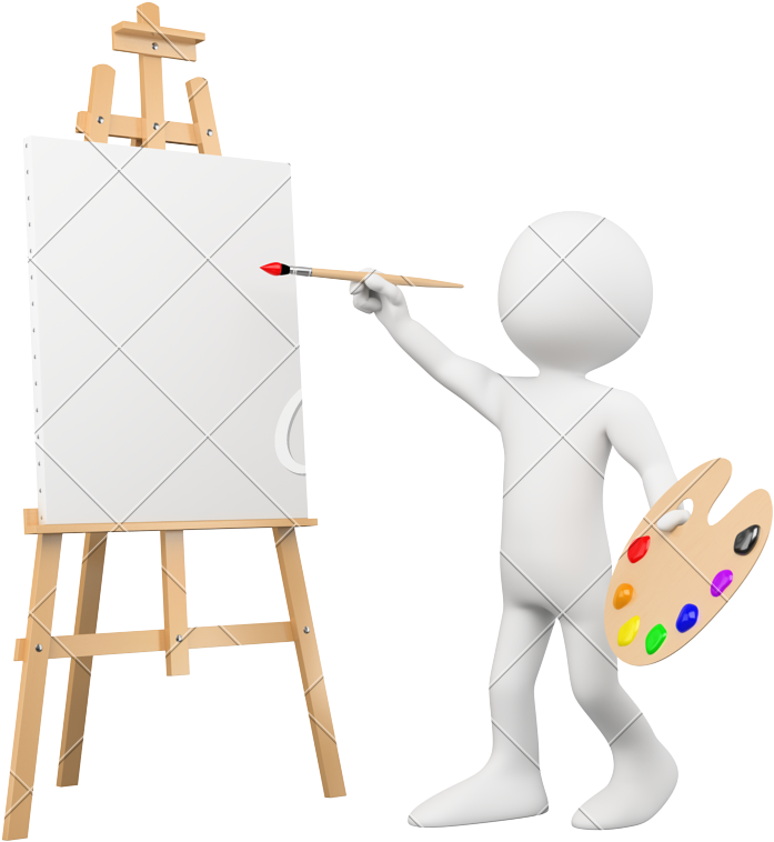 Download D Artist Painting On A Canvas - Painting Easel And Canvas ...