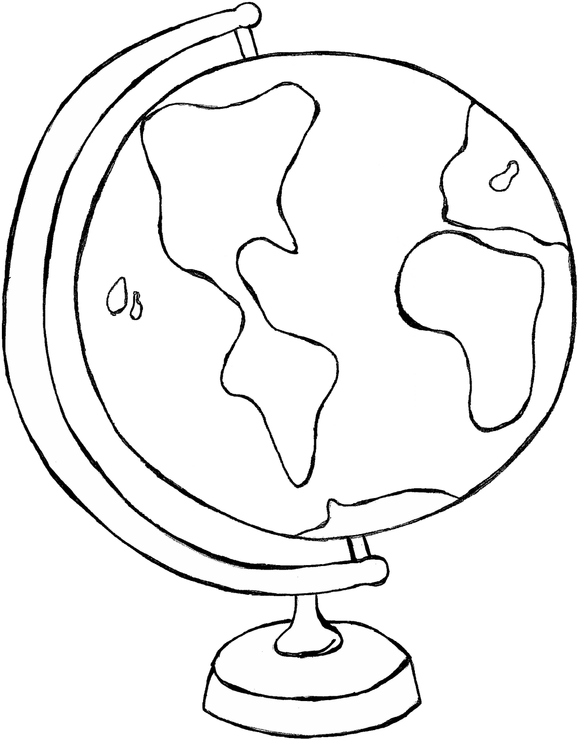 Download Globe Clipart Black And White - Full Size PNG Image - PNGkit