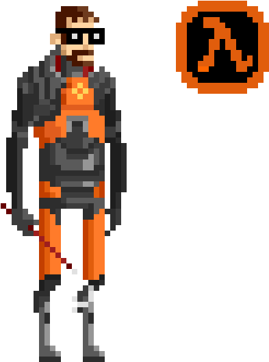 Download Some Half Life Pixel Art Of Gordon Freeman - Gordon Freeman Pixel Art - Full Size PNG ...