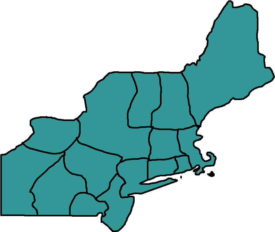 Download Northeast Map With Borders - Full Size PNG Image - PNGkit