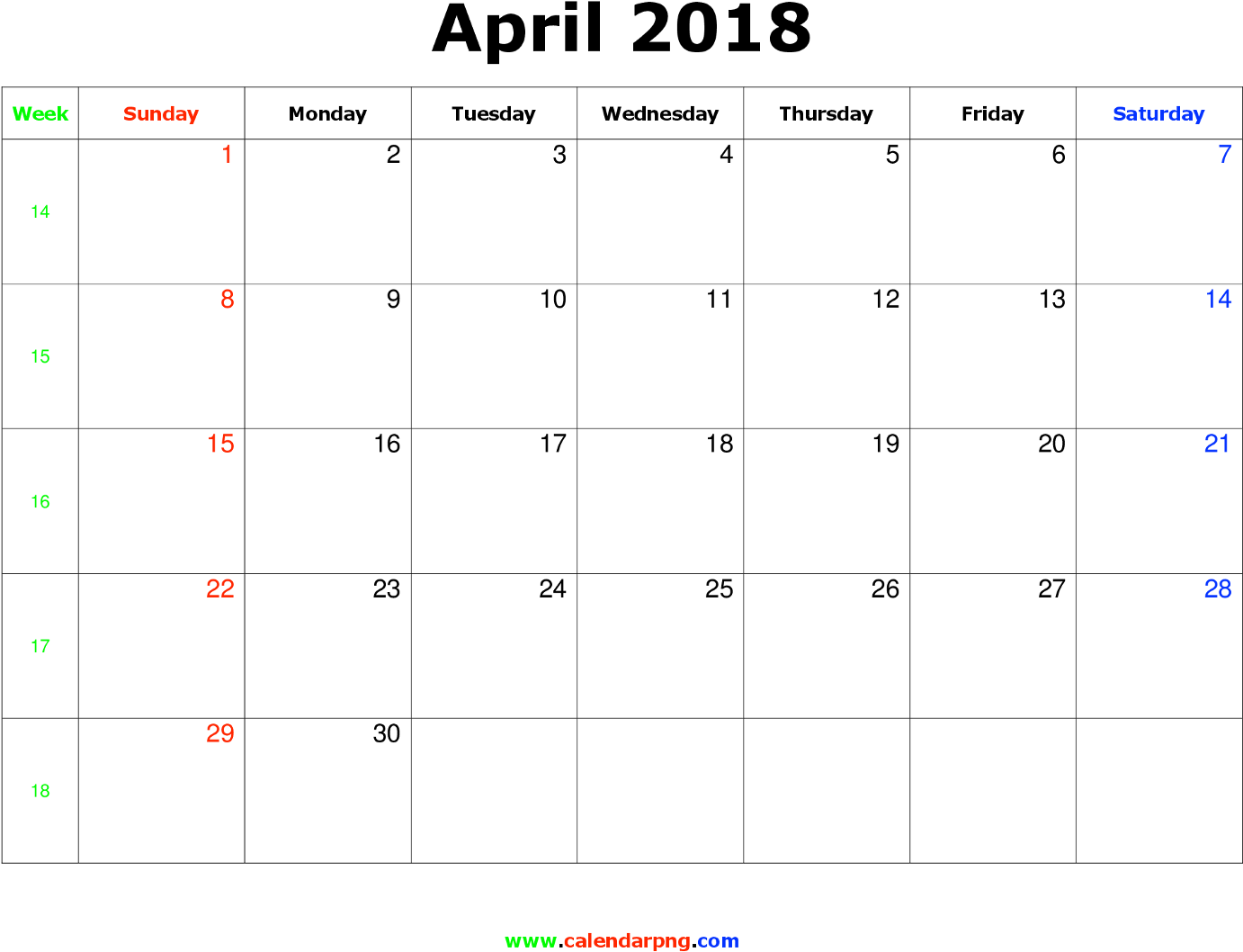 Download Calendar April Png - Printable 2017 Calendar With Canadian ...
