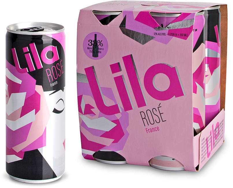 Download Lila Wines - Lila Rose Canned Wine - Full Size PNG Image - PNGkit