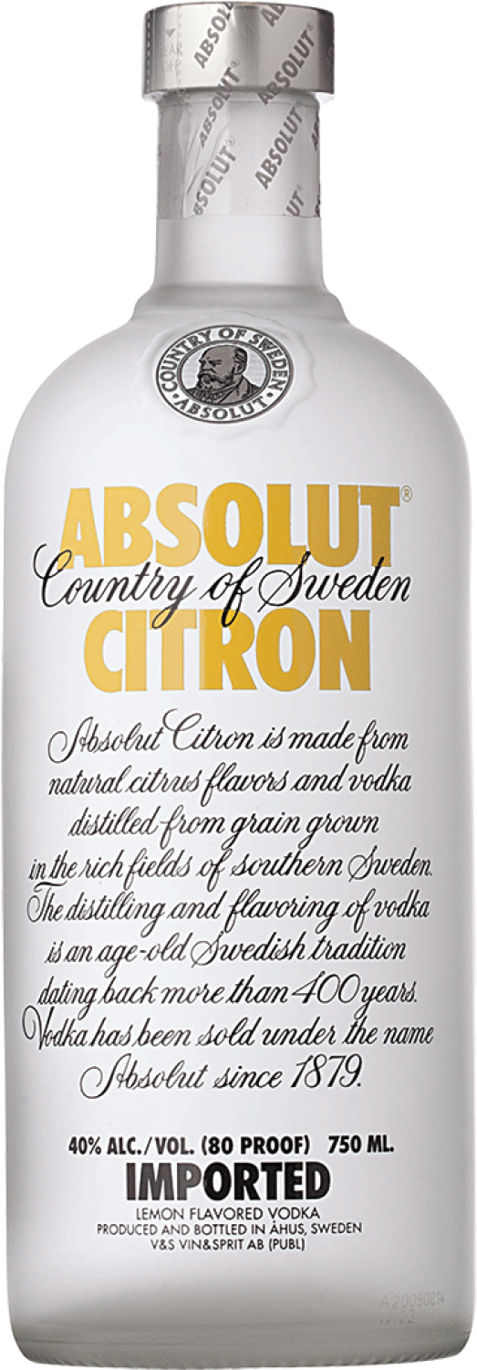 Download Absolut Citron Vodka Liter - Full Size PNG Image - PNGkit