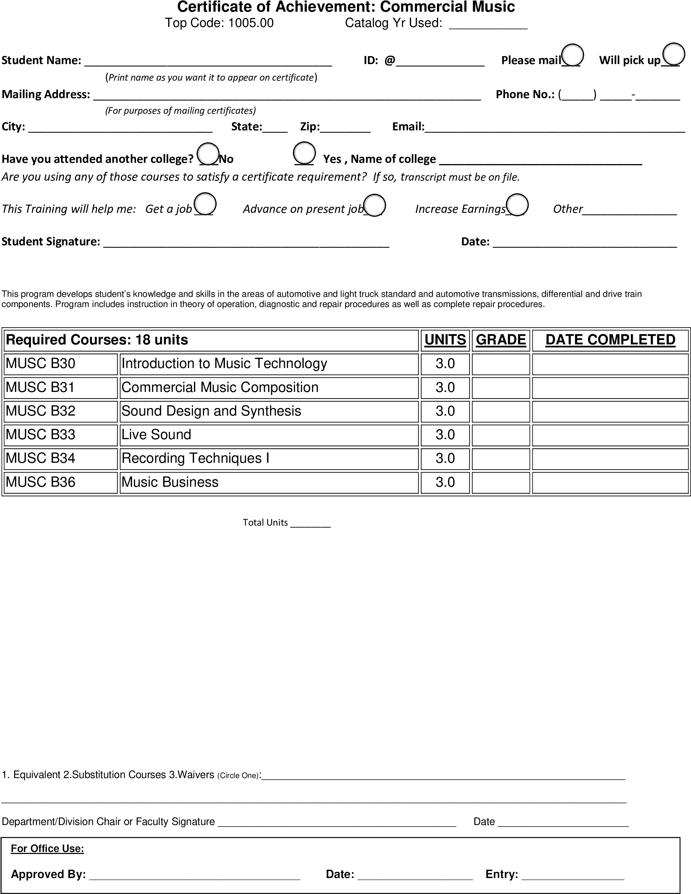 Download Music Achievement Certificate Main Image Download Template ...