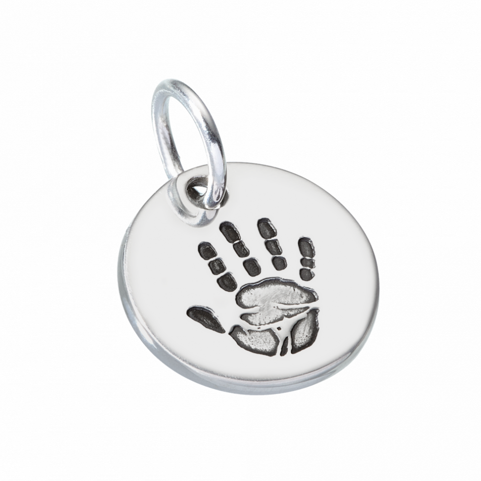 Download Handprint Charm - Hand On Heart Jewellery Round Handprint Or ...