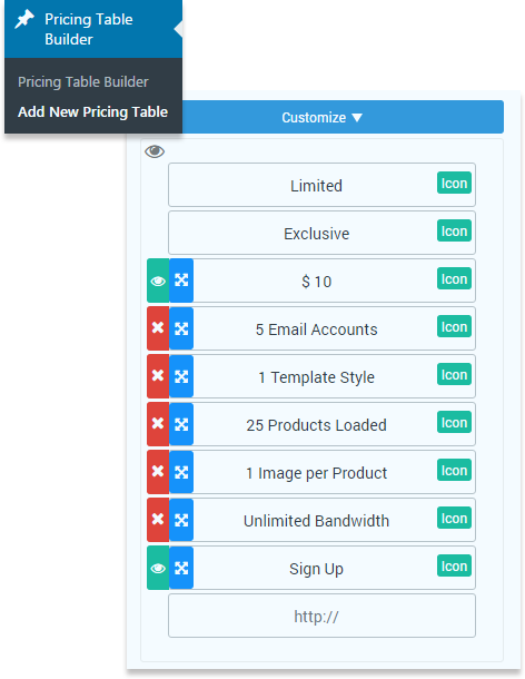 Download Price Table Builder Rows - Price - Full Size PNG Image - PNGkit