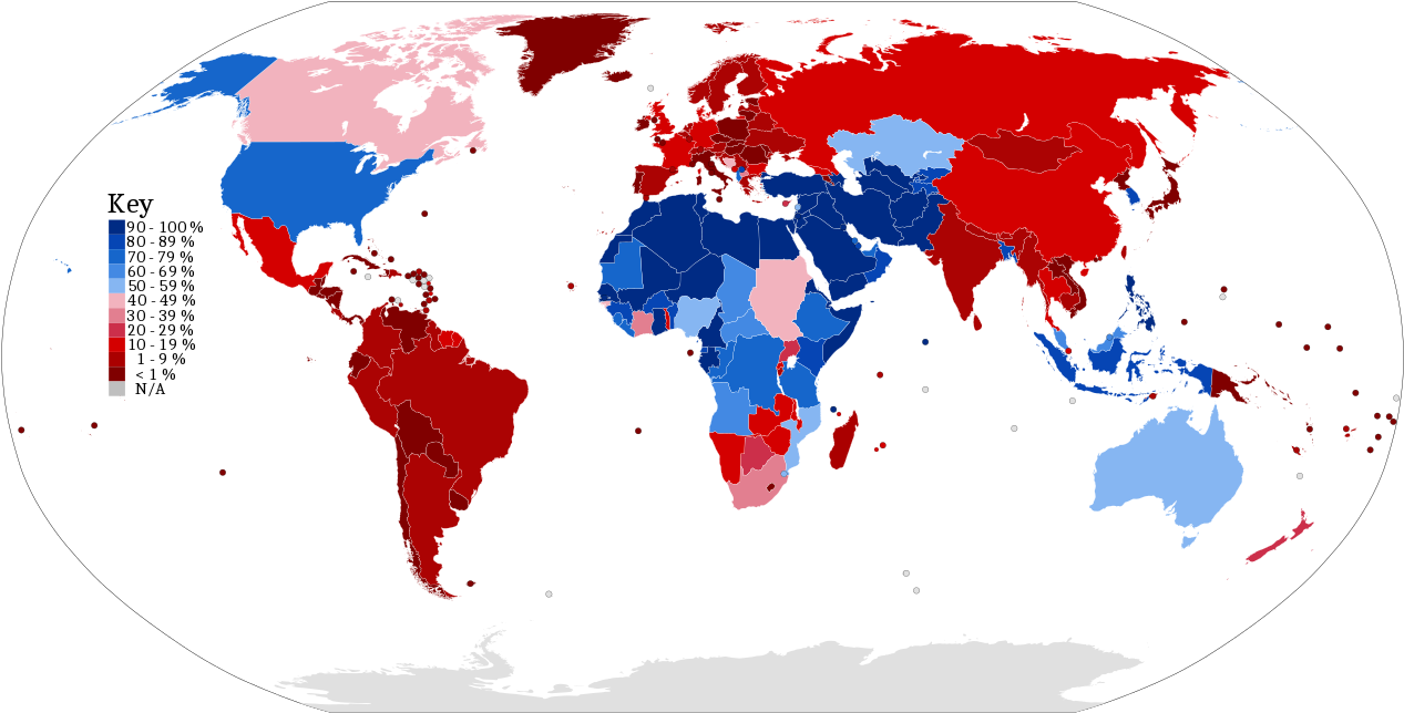 Download Male Circumcision Prevalence By Country - Countries In The ...