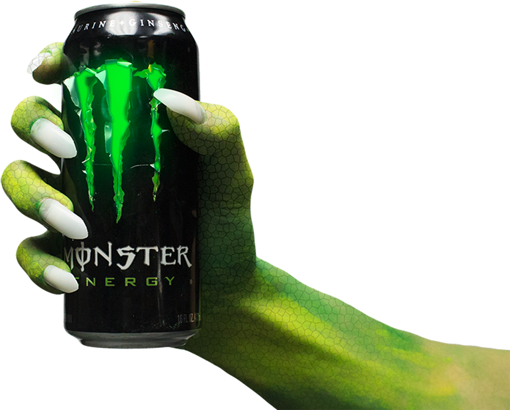 Download Image Of Monster Arm Holding A Can Of Monster Energy - Hand ...